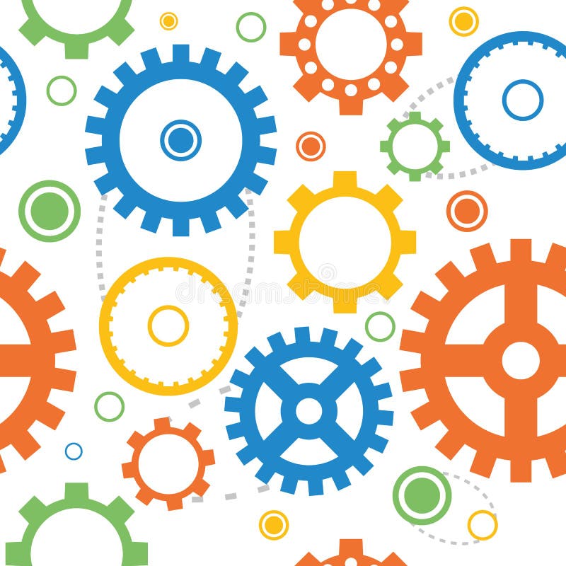 Seamless gear pattern stock vector. Illustration of metal - 35290617