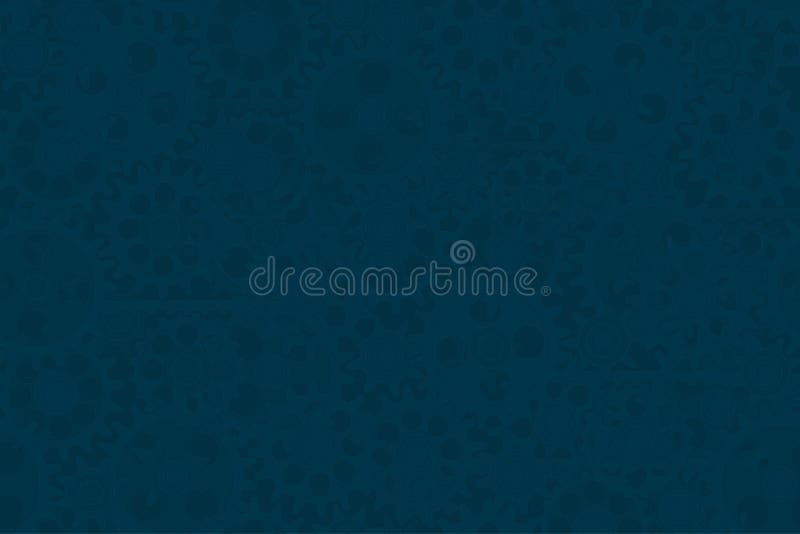 Seamless Gears Pattern Dark Blue Tech Background. Industrial Mechanics ...