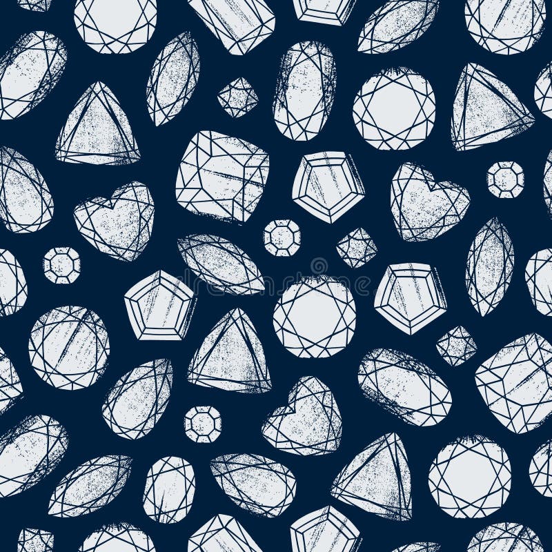 Seamless Gemstones Pattern. Stock Vector - Illustration of diamond ...