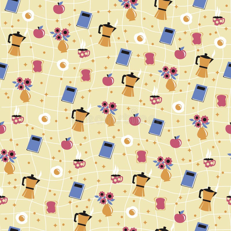 Seamless Gentle Pattern on the Theme Good Morning. Stock Vector ...