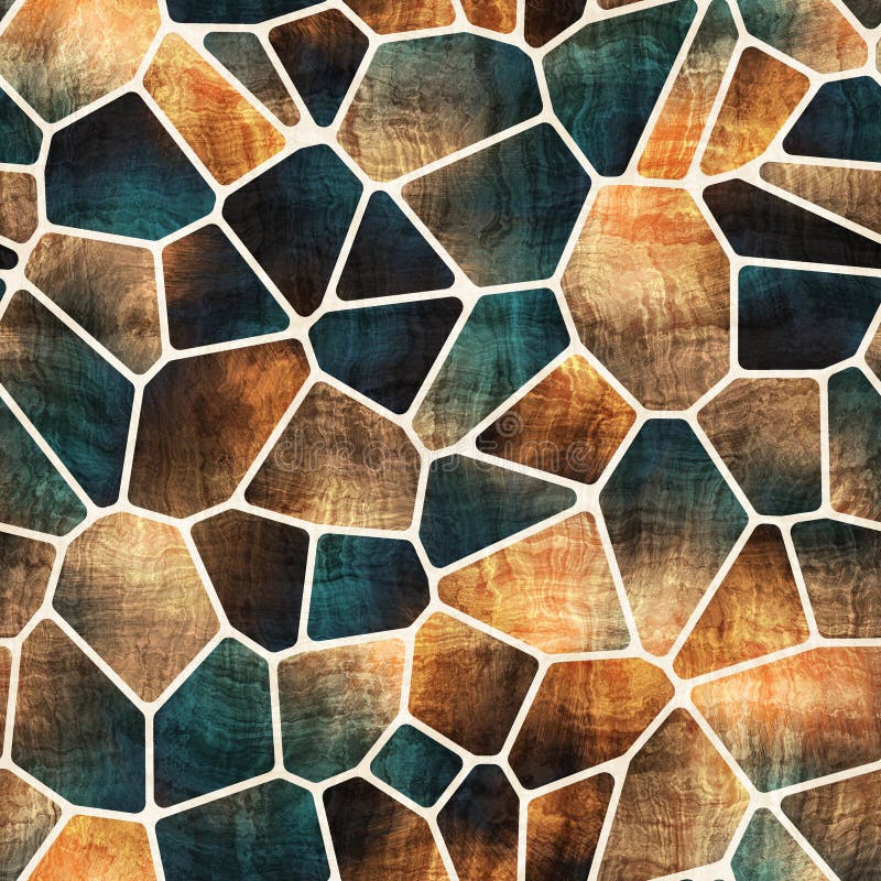 Seamless Geo Tile Shape Collage Surface Pattern Stock Illustration ...