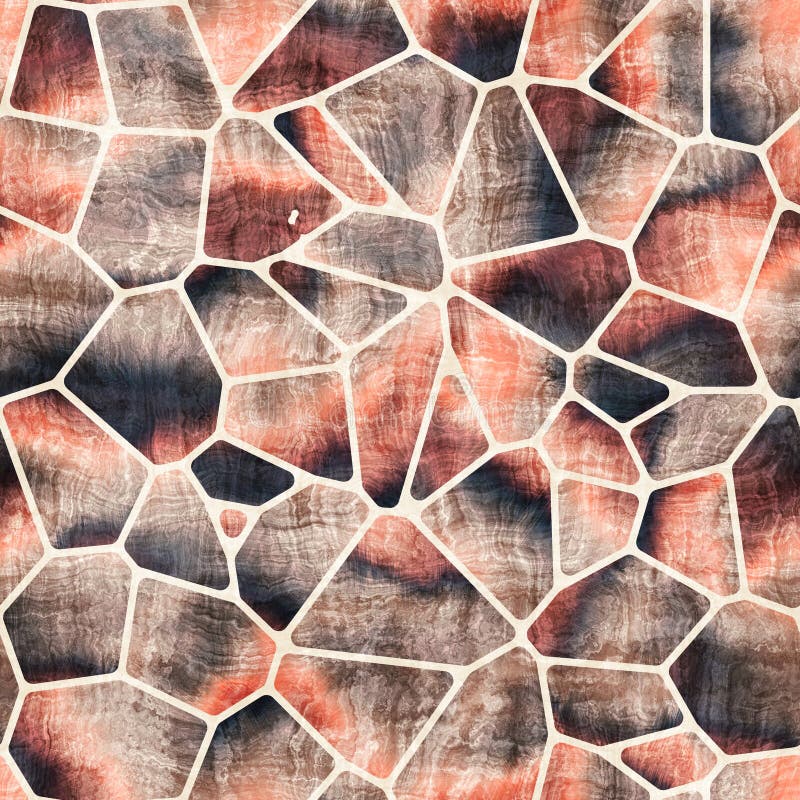 Seamless Geo Tile Shape Collage Surface Pattern Stock Illustration ...