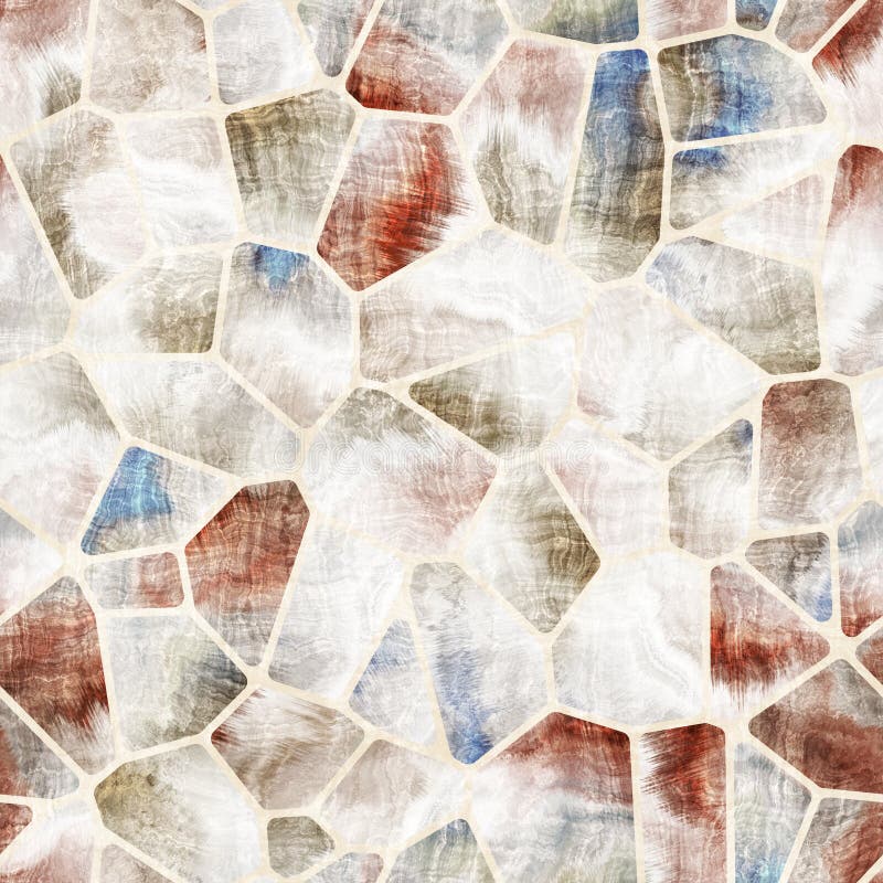 Seamless Geo Tile Shape Collage Surface Pattern Stock Illustration ...