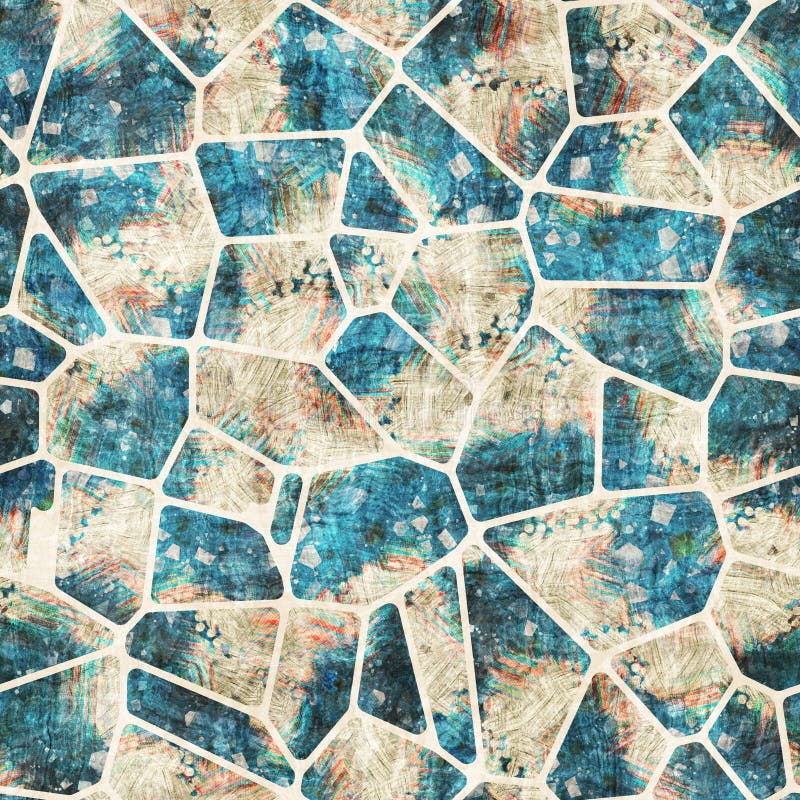 Seamless Geo Tile Shape Collage Surface Pattern Stock Image - Image of ...