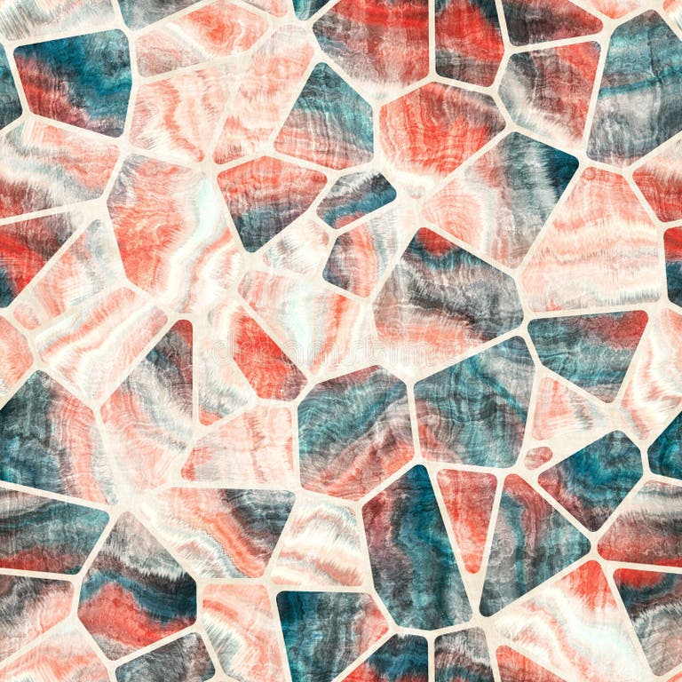 Seamless Geo Tile Shape Collage Surface Pattern Stock Image - Image of ...