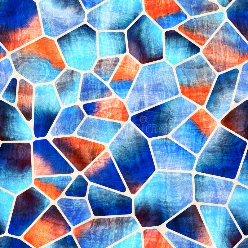 Seamless Geo Tile Shape Collage Surface Pattern Stock Illustration ...