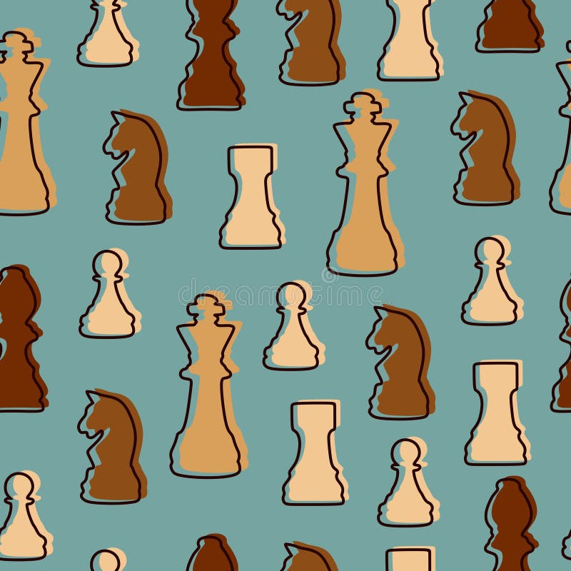 Seamless Geometric Abstract Pattern with Elements of Chess Pieces ...