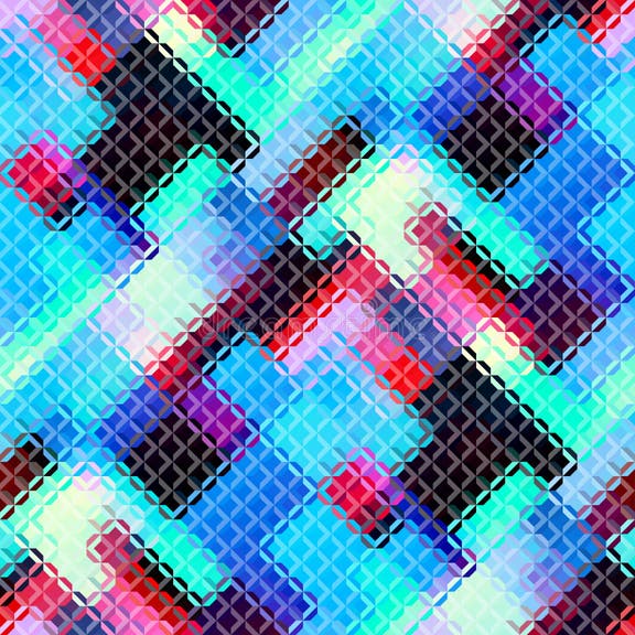 Low Poly Style Seamless Pattern. Tileable Image. Small Squares with ...