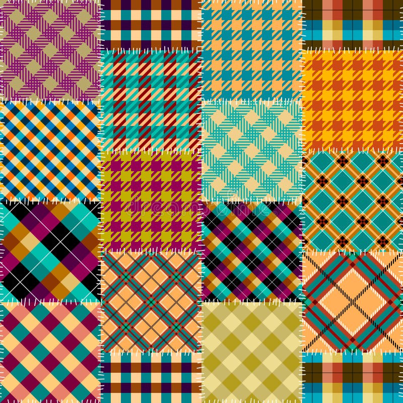 Textile Patchwork Plaid Pattern. Seamless Vector Image. Khaki Colors ...