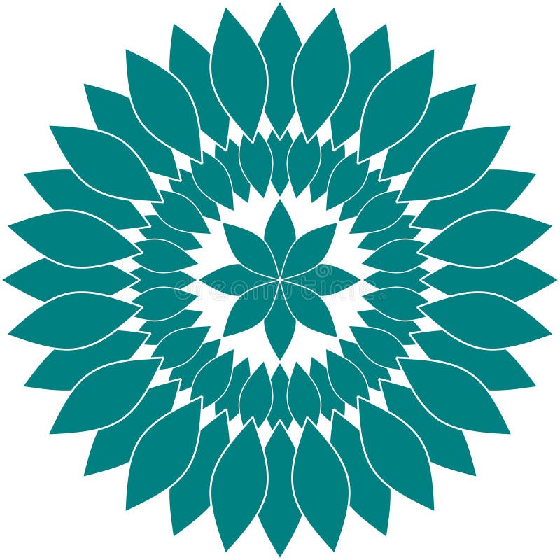 Seamless Geometric Blue Flower Shaped Pattern on White Background ...