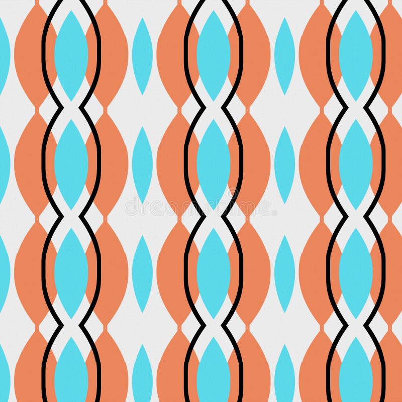 Seamless Geometric Blue with Orange Color Pattern Background Stock ...