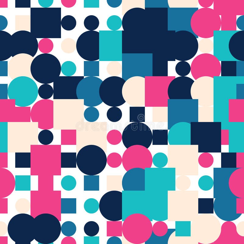 Seamless Geometric Bright Colors Pattern Stock Vector - Illustration of ...