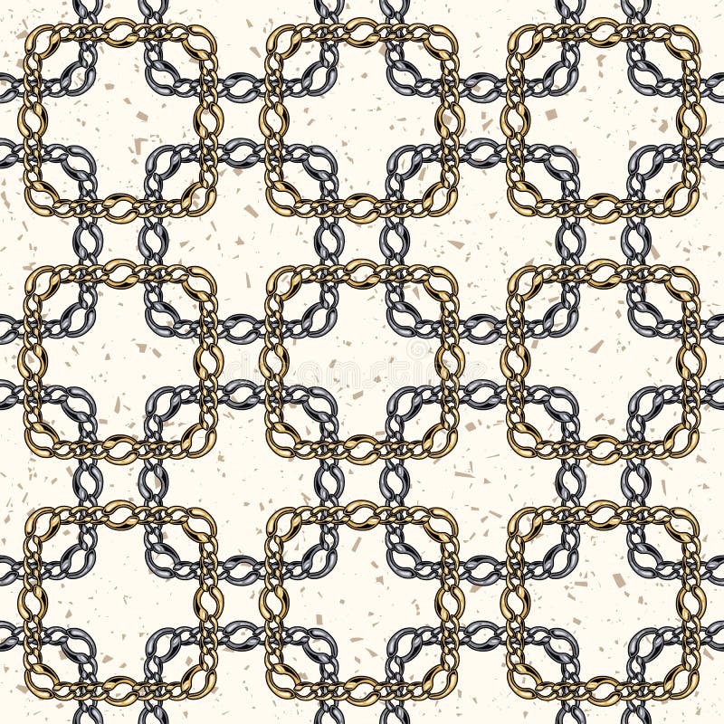Seamless Geometric Chain Pattern with Squares Stock Vector ...