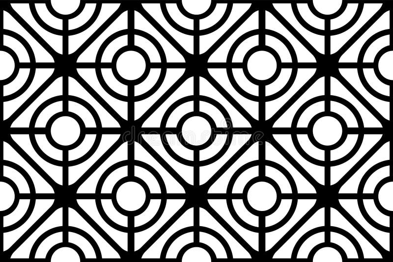 Seamless Geometric Checked Grid Black and White Pattern Stock Vector - Illustration of graphic ...