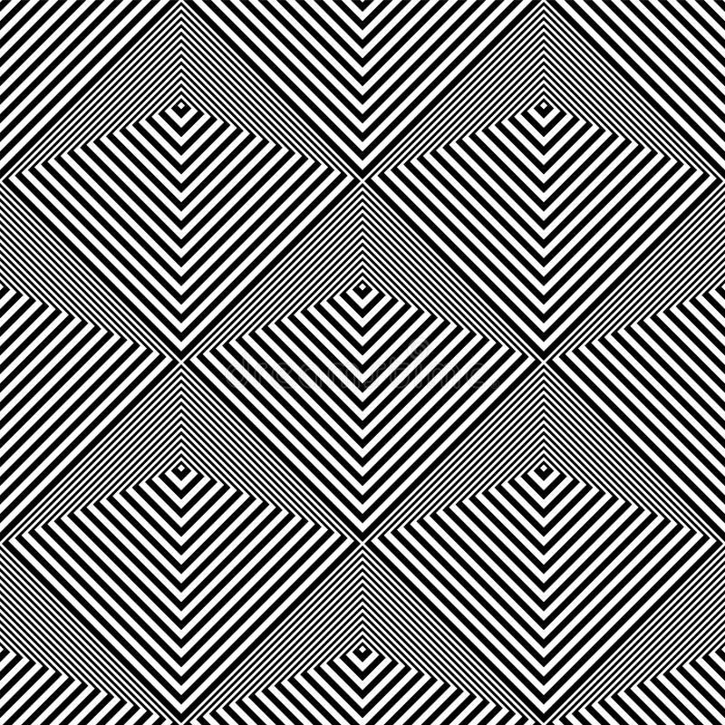 Seamless Geometric Checked Op Art Pattern. 3D Illusion Stock Vector ...