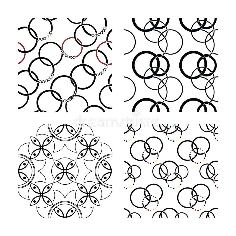 Seamless Geometric Circle Patterns for Design Projects Vetor Set. Stock ...