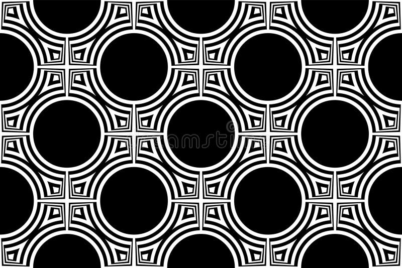 Seamless Geometric Circles Pattern. Black and White Texture Stock ...