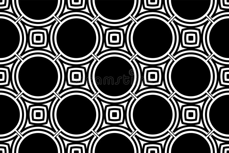 Seamless Geometric Circles Pattern. Black and White Texture Stock ...