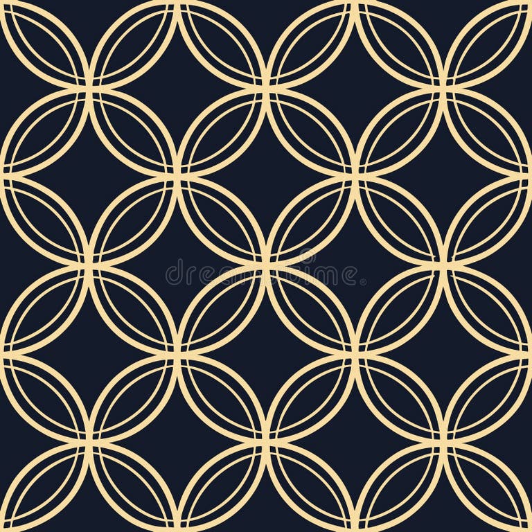 Seamless Geometric Circles Pattern: Elegant Interlocking Design in Gold ...