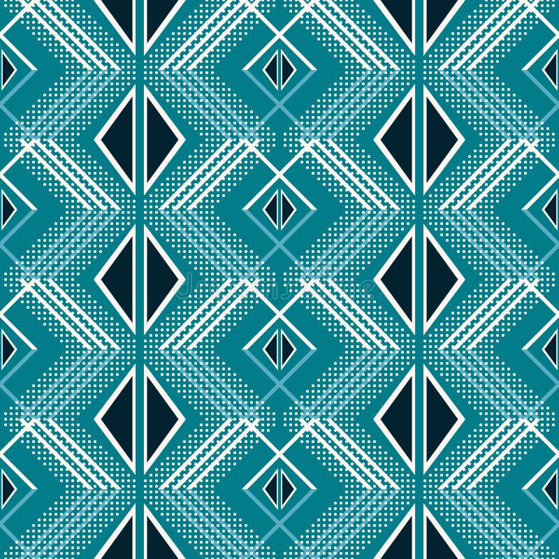 Seamless Geometric Pattern of Complex Zigzag and Dots Stock Vector ...