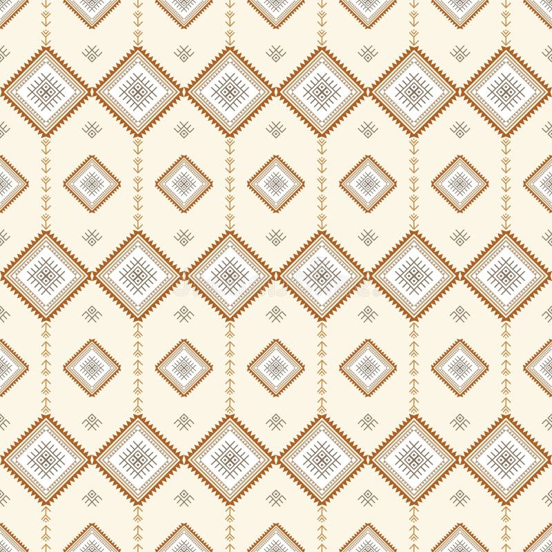 Seamless Geometric Cream-White Vector Textile Design. Stock Vector ...