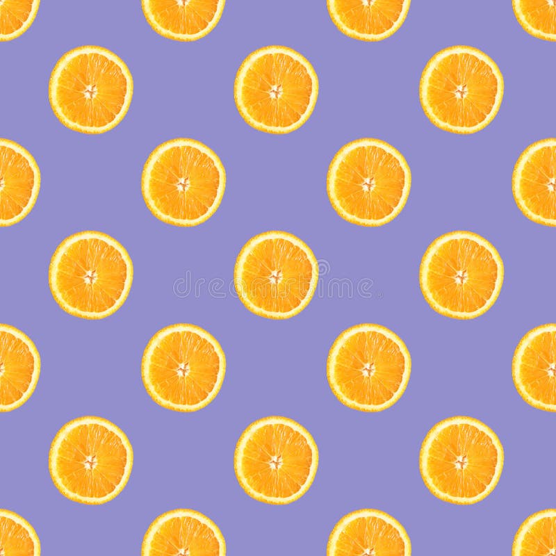 Seamless Geometric Cross-sectional Orange Pattern on a Purple ...