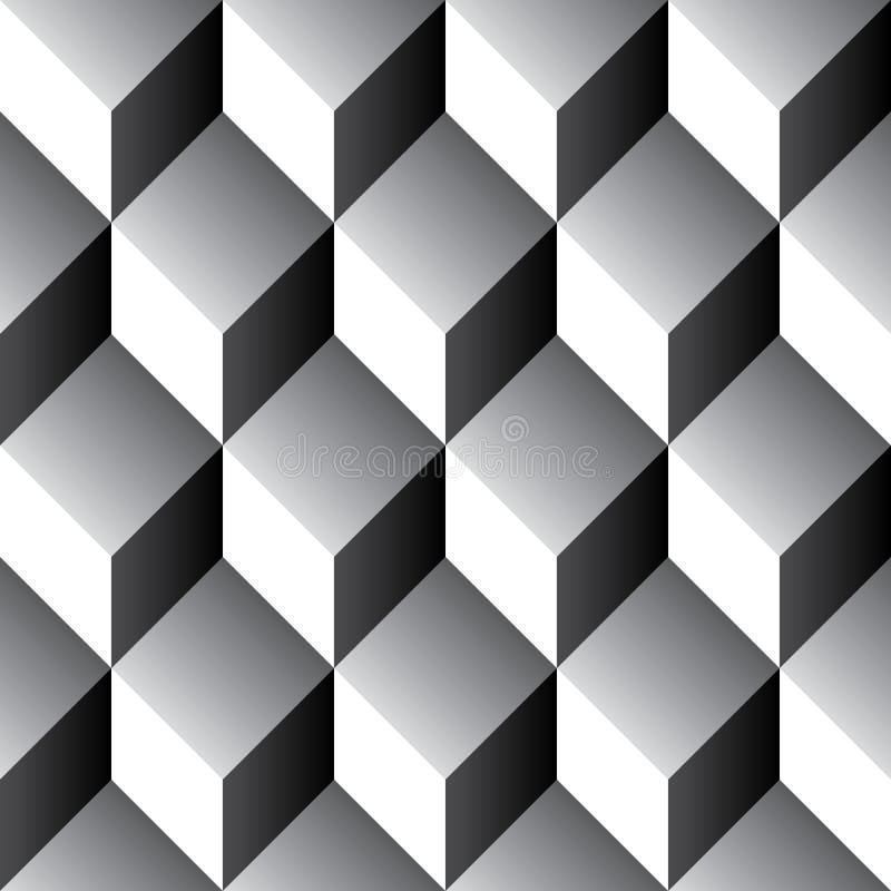 Seamless Geometric Cube Pattern 3d Stock Vector - Illustration of cubic ...
