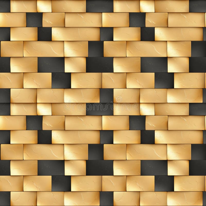 Seamless Gold and Black Luxury Wall. Woven Pattern Tile Background ...