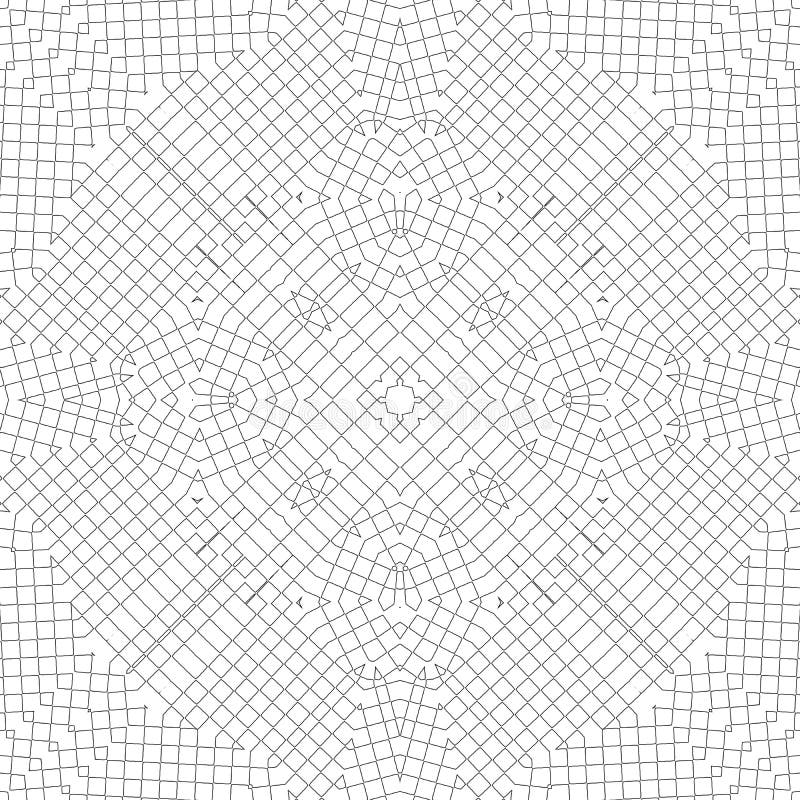 Seamless Geometric Damask Web Crochet Thin Line Thread Outline Lace ...