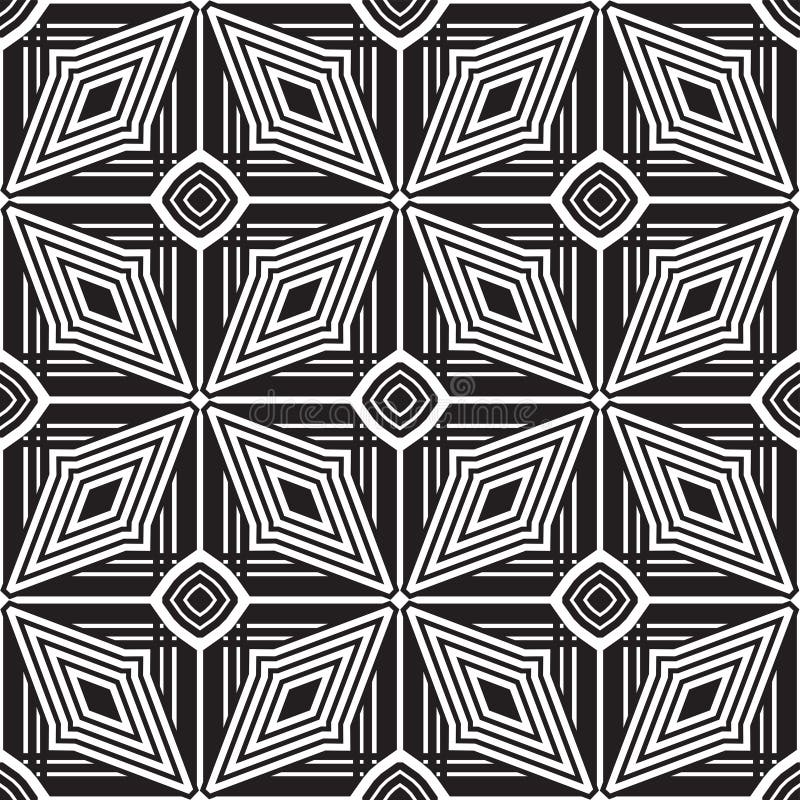 Seamless Geometric Design in Black and White Stock Illustration ...