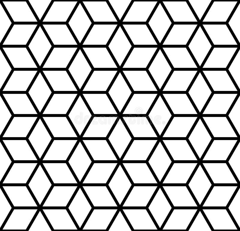Seamless Geometric Diamonds Grid Pattern. 3D Illusion Stock Vector ...