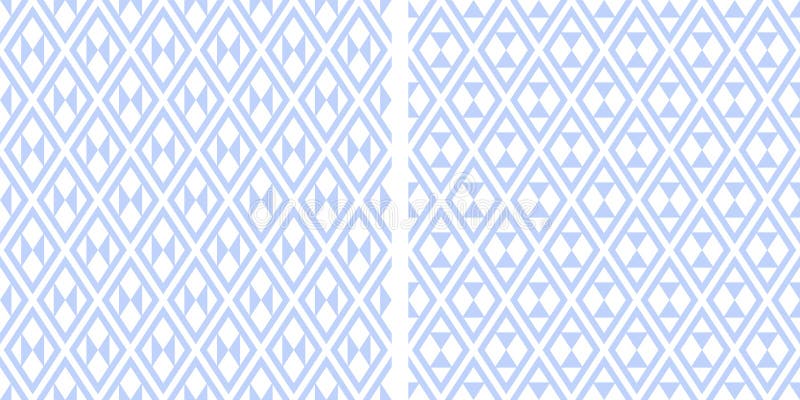 Seamless Geometric Diamonds and Triangles Patterns Stock Vector ...