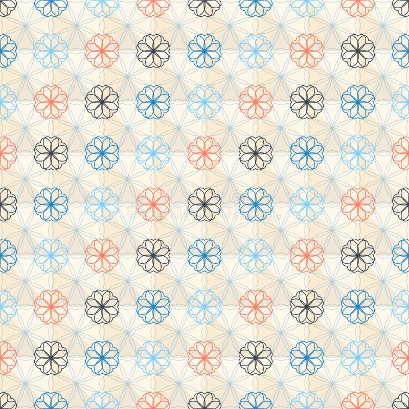 Seamless Geometric Flower Pattern Stock Vector - Illustration of ...