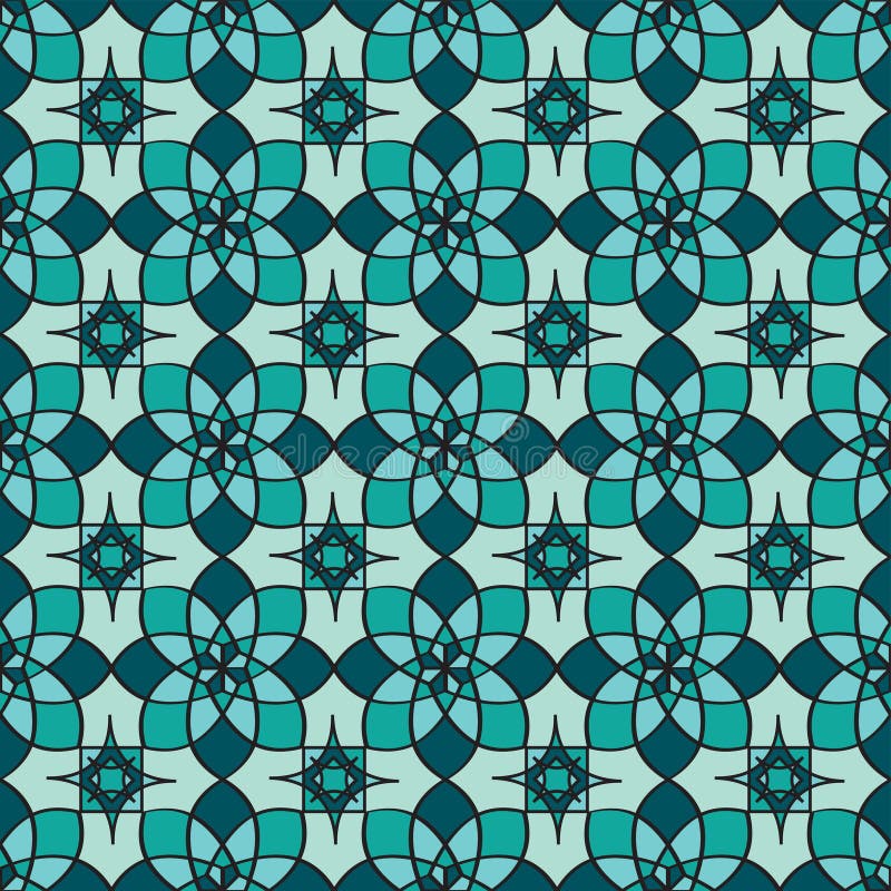Seamless Geometric Flower Unique Pattern Stock Illustration ...