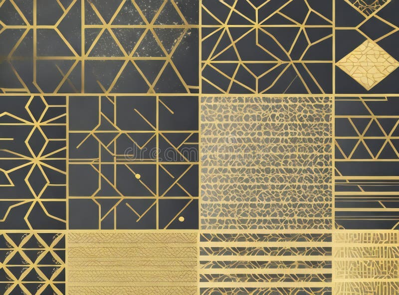 Geometric Golden Minimalistic Patterns Stock Illustrations – 212 Geometric Golden Minimalistic ...