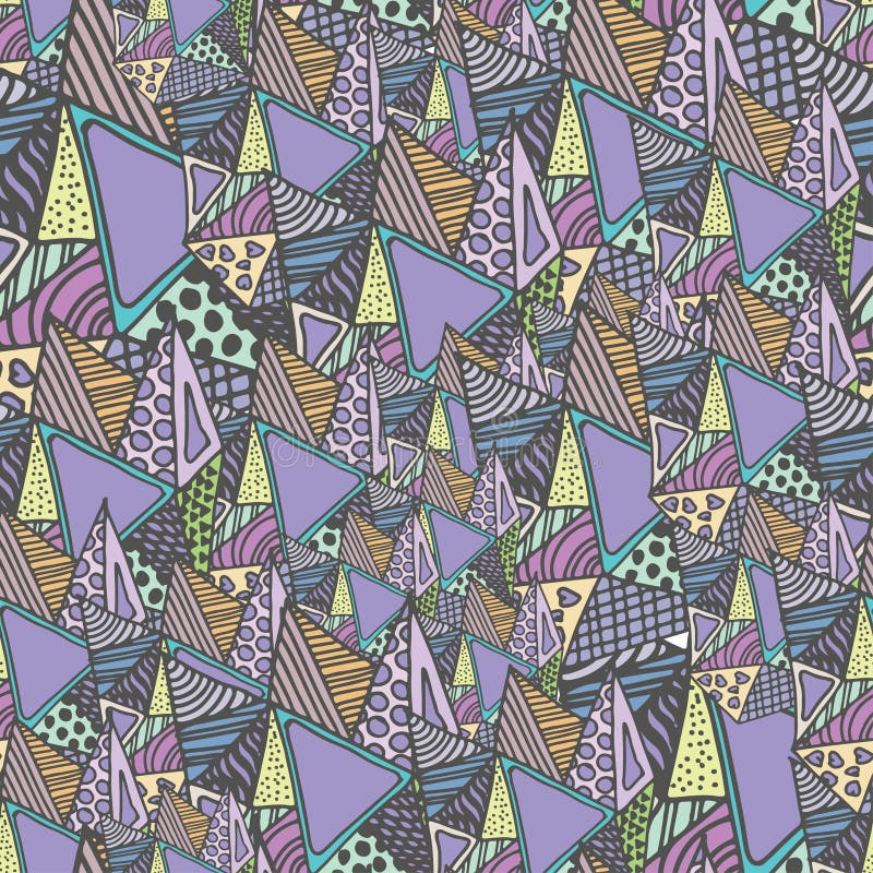 Seamless Geometric Hand Drawn Pattern Background Stock Vector ...