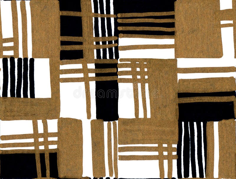 Seamless Geometric Hand Drawn Pattern. Colored Rectangles and Stripes ...