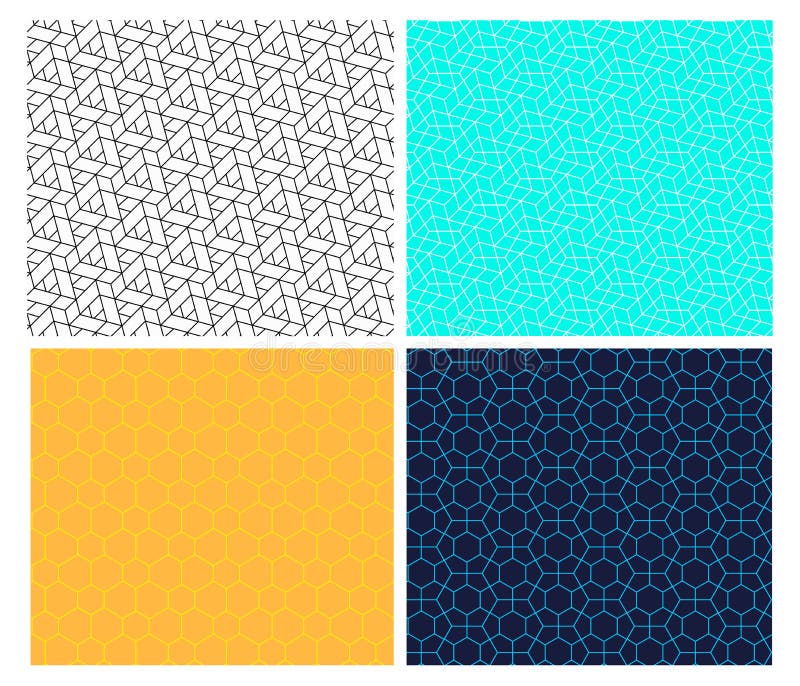 Seamless Geometric Hexagon Line Pattern, Vector Stock Vector ...