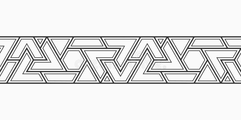 Seamless Geometric Horizontal Border with Hexagonal Elements Stock ...