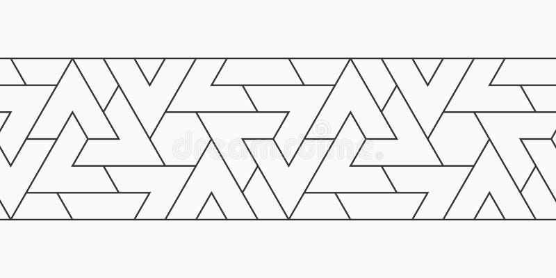 Seamless Geometric Horizontal Border with Hexagonal Elements Stock ...