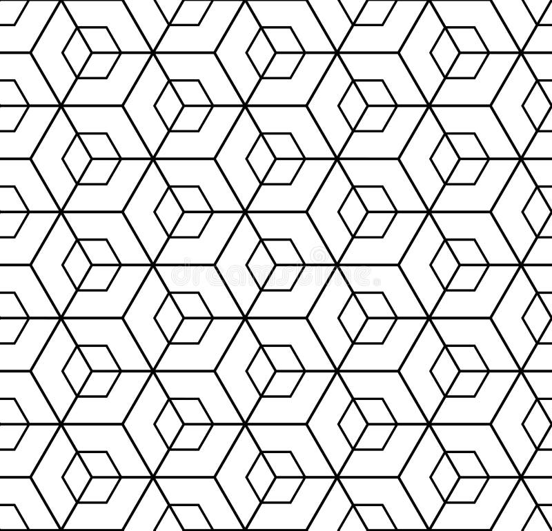 Seamless Geometric Isometric Pattern. 3D Illusion Stock Vector ...
