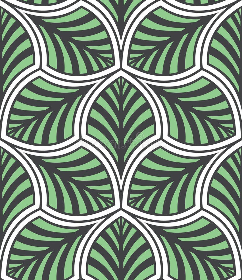 Seamless Geometric Leaf Pattern Stock Vector - Illustration of vintage ...