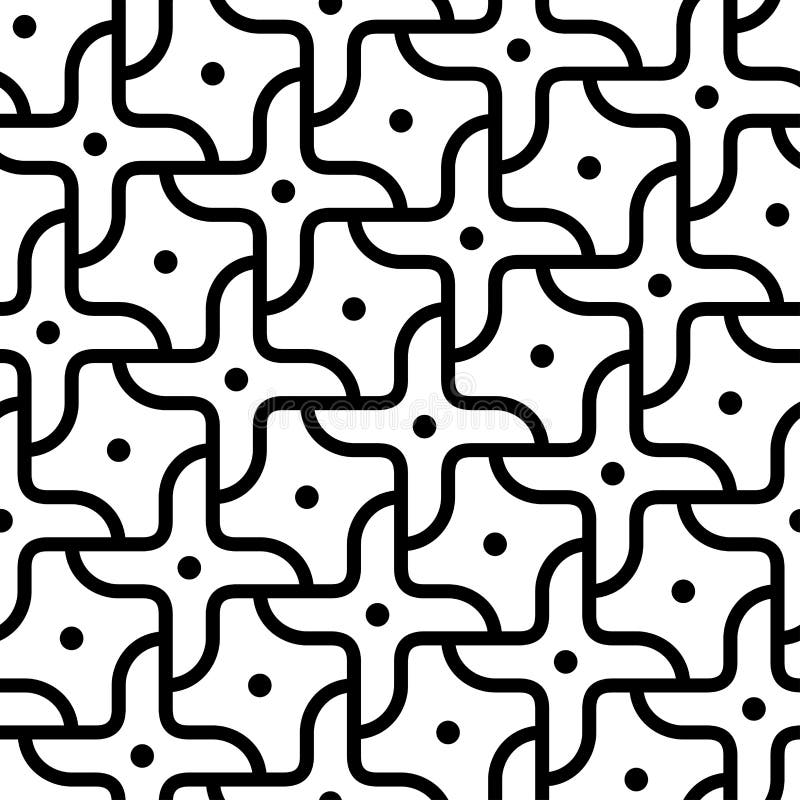 Vector Seamless Monochrome Smooth Mesh Pattern Stock Vector
