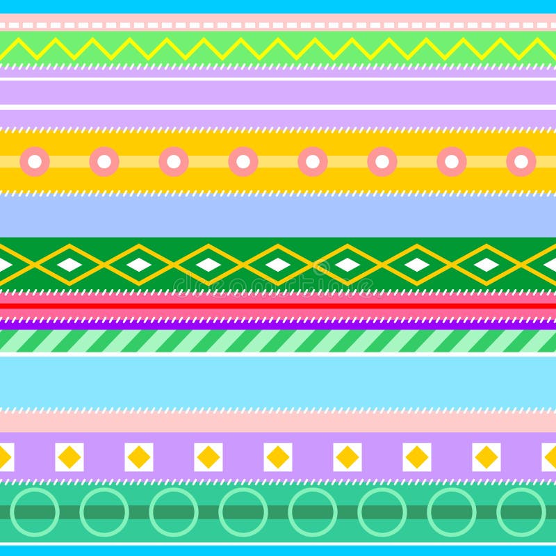 Seamless Geometric Multicoloured Horizontal Pattern. Vector Design ...