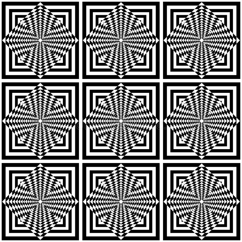 Optic Illusion.geometric Seamless Pattern Stock Vector - Illustration ...