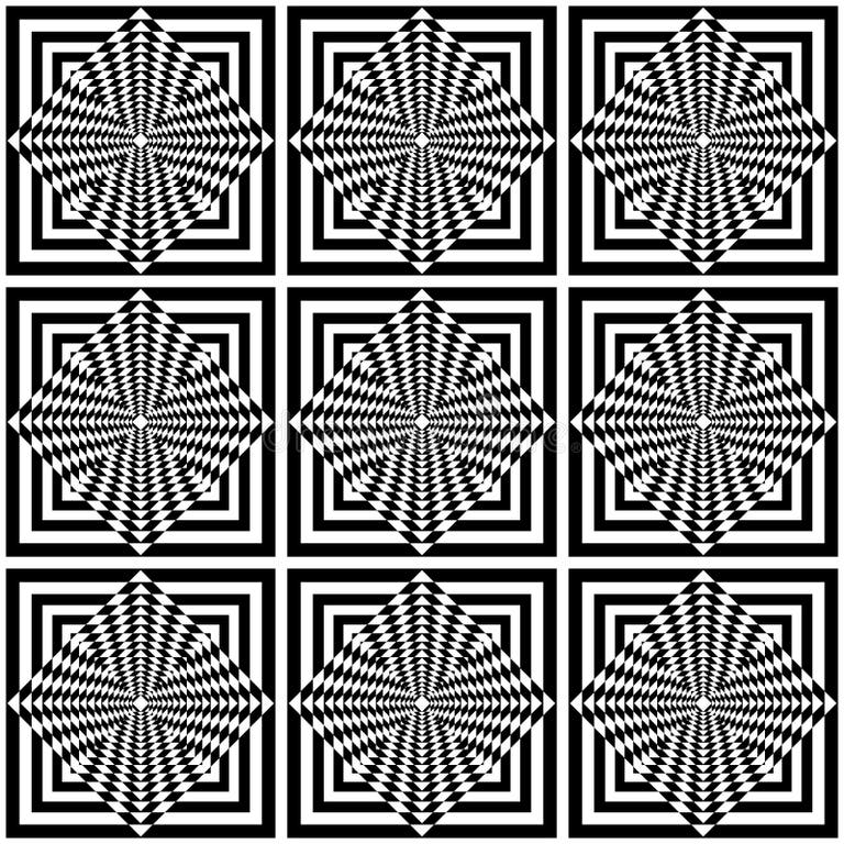 Seamless Geometric Op Art Pattern. Stock Vector - Illustration of ...
