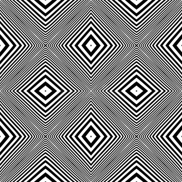 Seamless Geometric Op Art Pattern with 3D Illusion Effect. Lines ...