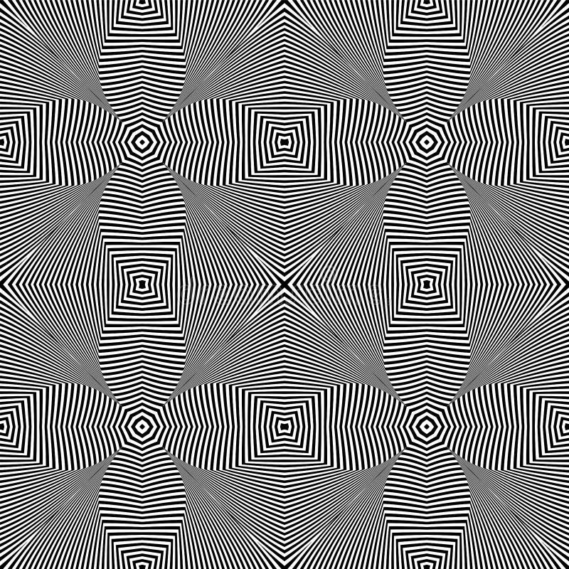 Seamless Geometric Op Art Pattern with 3D Illusion. Lines Texture Stock ...