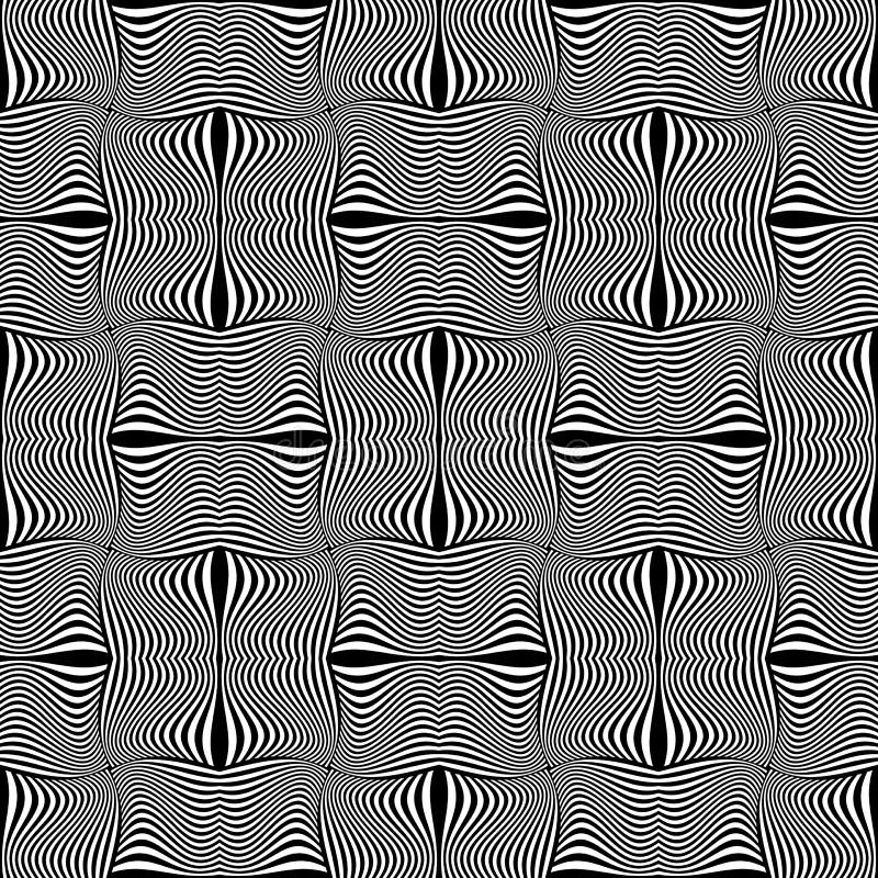 Seamless Geometric Op Art Pattern. Stock Vector - Illustration of ...