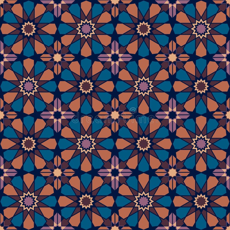 Seamless Geometric Pastel Moroccan Pattern Stock Vector - Illustration ...